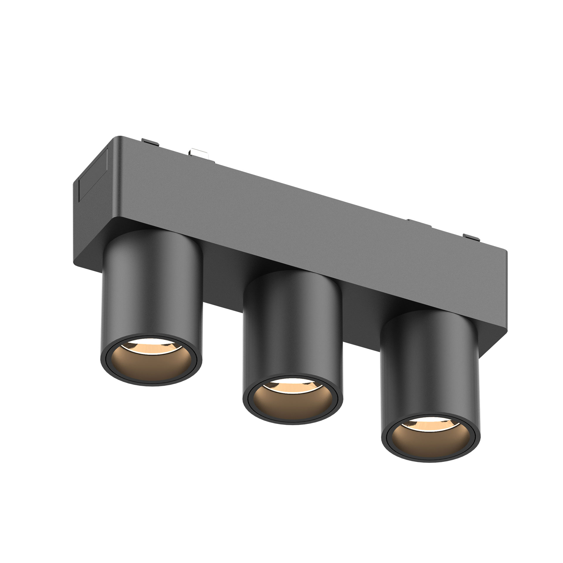 Spot fijo triple para Tracklight color negro en una tonalidad de 4000k ...