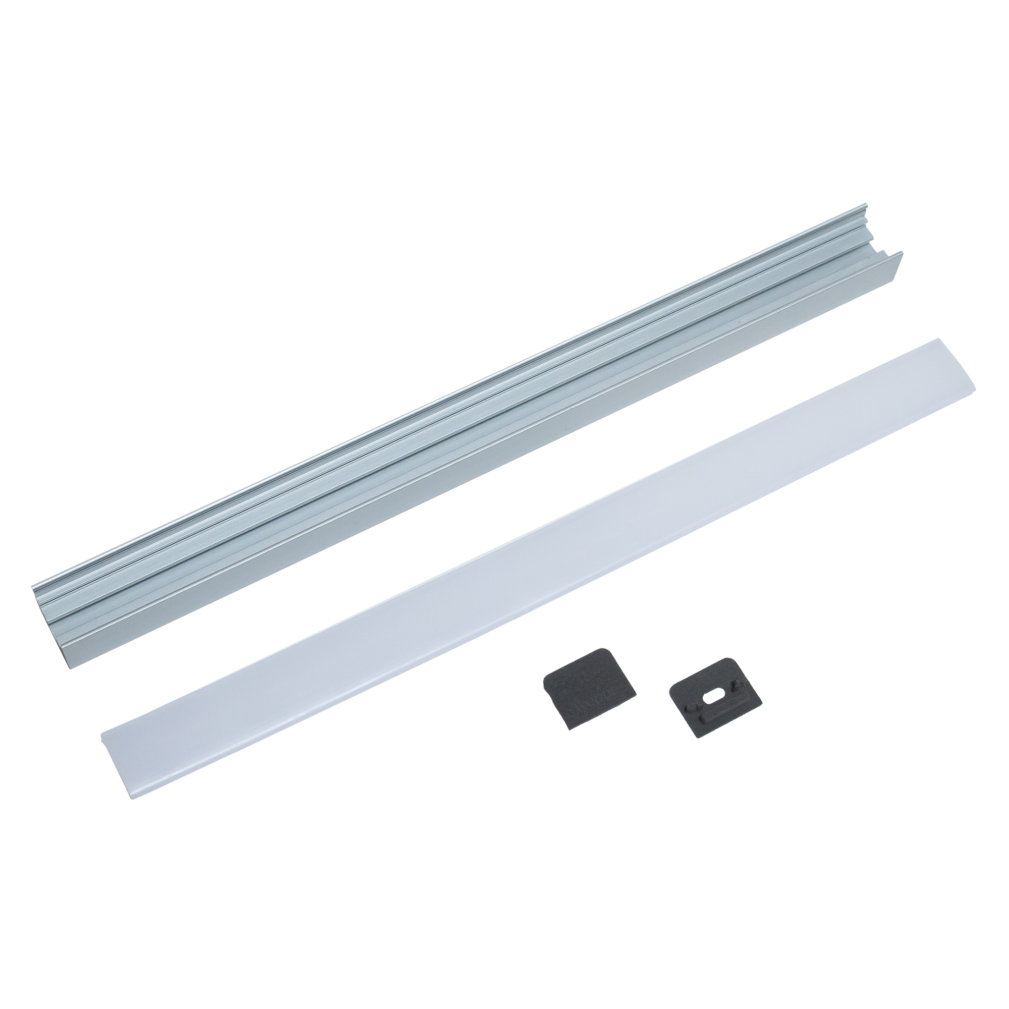 Perfil lineal de aluminio para sobreponer en color negro | TLapps